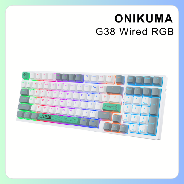 Combo Onikuma 11 (Bàn Phím Onikuma G38 White+ Chuột CW905 wireless 2.4G ...