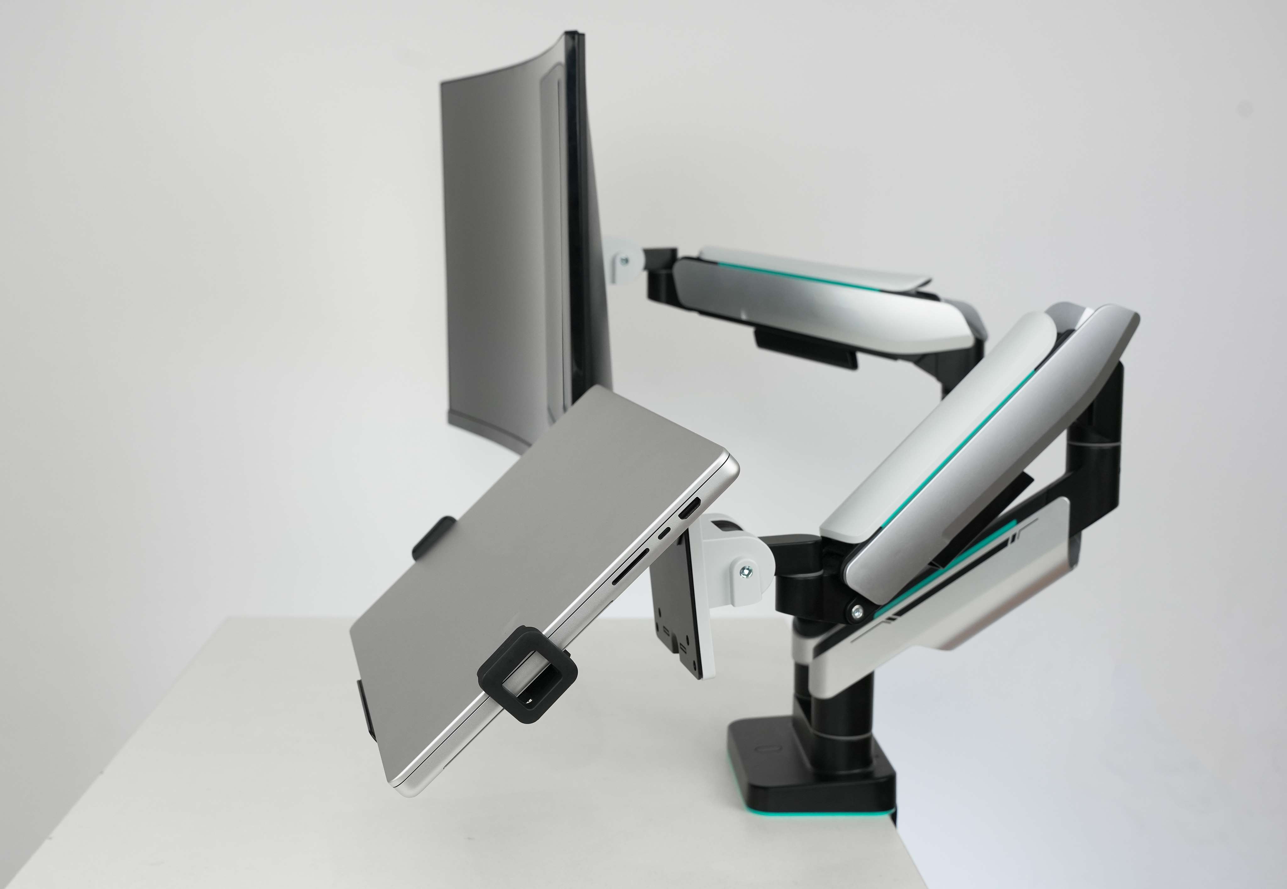 Giá treo laptop HYPERWORK VESA LT01 G2 trắng, gắn vào giá treo màn hình ...